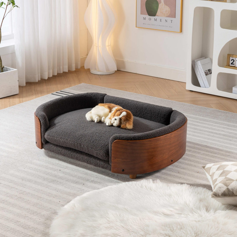 PRIME PLUMBING INCORPORATED Scandinavian Style Raised Dog Bed Pet Sofa with Cashmere Cushions Wayfair Dog Beds Mats